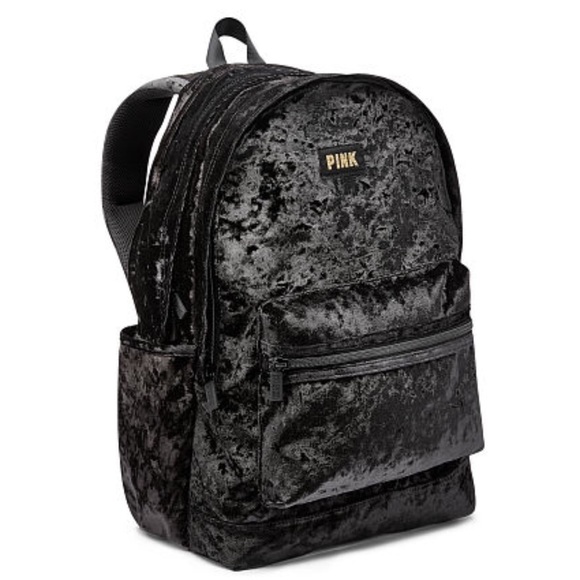 PINK Victoria's Secret | Bags | Victorias Secret Pink Black Velvet ...